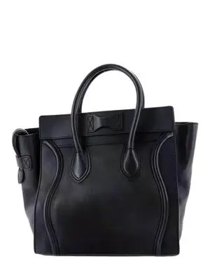 Celine Luggage Bag Smooth Leather Mini Tote - Blue