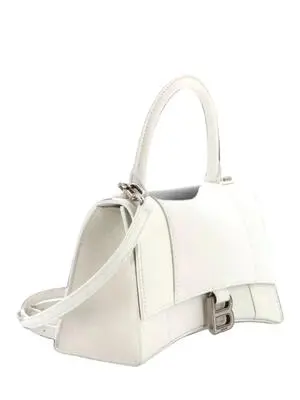 Balenciaga Hourglass Top Handle Bag Leather Small Satchel White