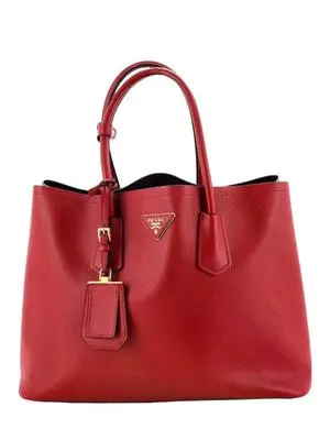 Prada Saffiano Leather Tote Bag - Red