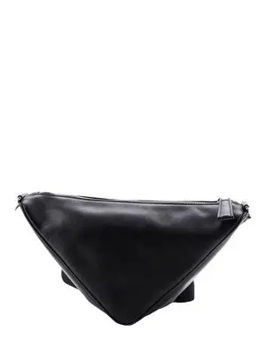 PRADA Prada Triangle Logo Zip Soft Leather Small Crossbody Bag