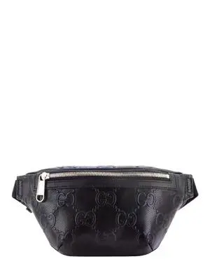GUCCI Gucci GG Embossed Perforated Leather Small Belt Bag