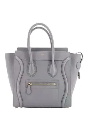 Celine Luggage Bag Grainy Leather Micro Tote Bag - Grey