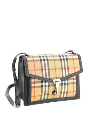 Burberry Macken Vintage Check Canvas Small Crossbody Bag - Black