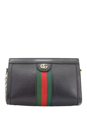Gucci Ophidia Chain Shoulder Bag Leather Small Crossbody Bag Black