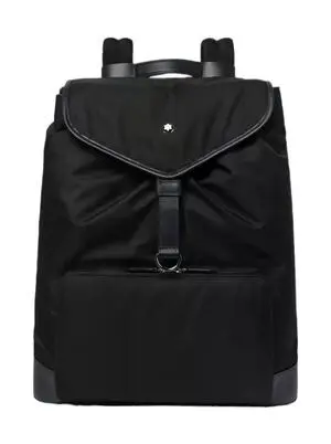 Montblanc Logo-plaque Foldover-top Canvas Large Backpack - Black