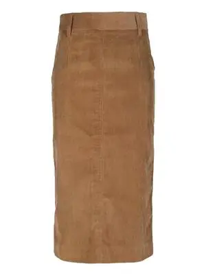Maria Mcmanus Corduroy Midi Pencil Skirt - Brown