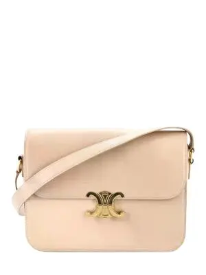Celine Triomphe Shoulder Bag In Smooth Calfskin - Neutrals