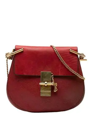Chloé 2014 Small Smooth And Grained Calfskin Drew Crossbody Bag Red
