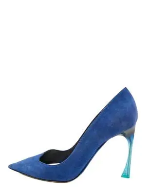 Dior Pointed-toe Gradient-heel Suede Pumps - Blue
