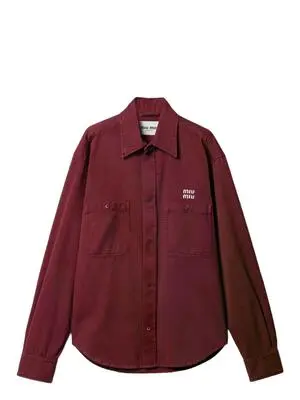 MIU MIU Miu Miu Embroidered Logo Shirt