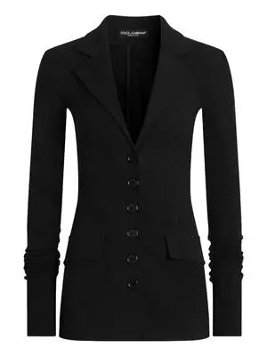 Dolce & Gabbana Single-breasted Jacket In Wool - Black