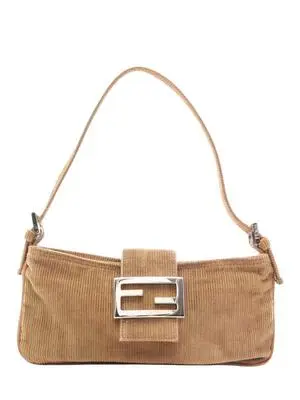 Fendi Fendi Corduroy Shoulder Bag Brown