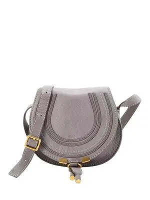 Chloé Marcie Leather Small Crossbody Bag Grey