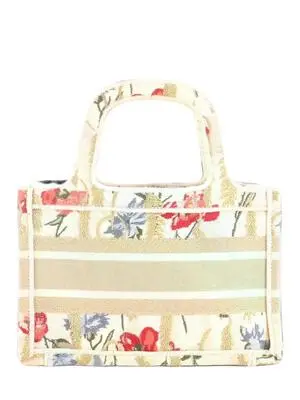 Dior Book Embroidered Canvas Mini Tote Bag Gold