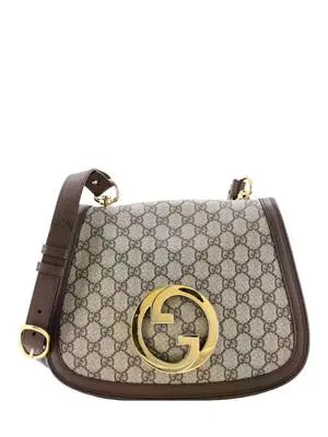 Gucci Blondie Nm Top Handle Bag Gg Coated Canvas Medium Satchel - Brown