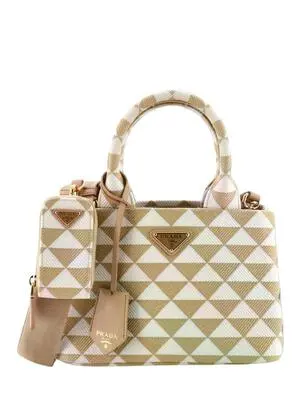 Prada Symbol Jacquard Small Tote Bag - Neutrals
