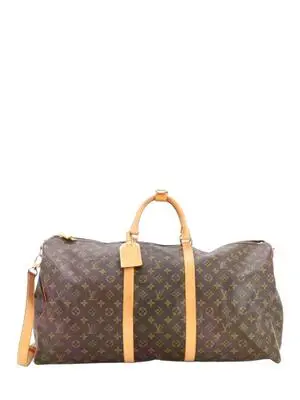 LOUIS VUITTON Keepall Bandouliere Bag Monogram Canvas 60 Travel Bag - Brown