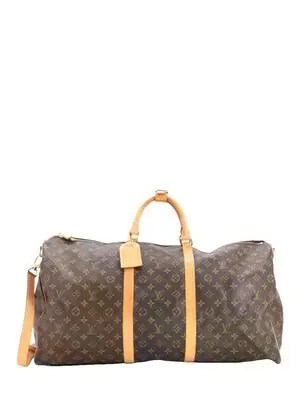 LOUIS VUITTON Keepall Bandouliere Monogram Canvas 60 Travel Bag - Brown