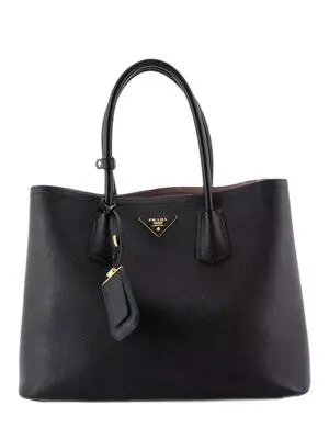 Prada Cuir Double Saffiano Leather Tote Bag - Black