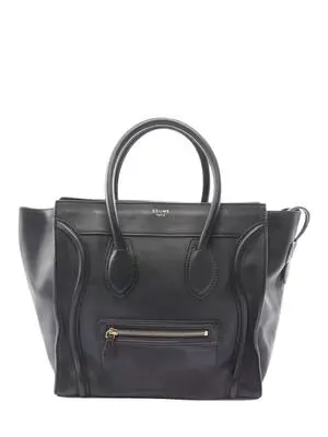 Celine Mini Calfskin Luggage Tote Bag - Black