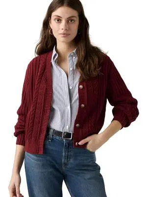 LEVI'S Snowflake Cardigan - Warm Cabernet