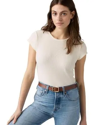 LEVI'S Dry Goods Waffle Cap Sleeve Tee - Egret