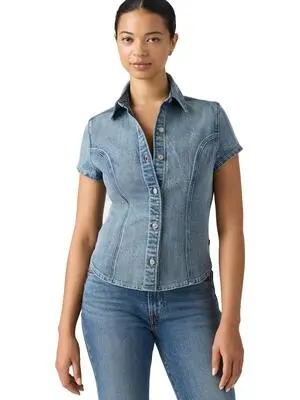 LEVI'S Short-sleeve Fitted Denim Shirt - Hazy Days