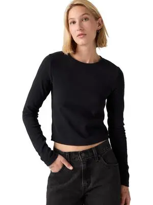 LEVI'S Essential Long-sleeve Baby Tee T-shirt - Anthracite Night