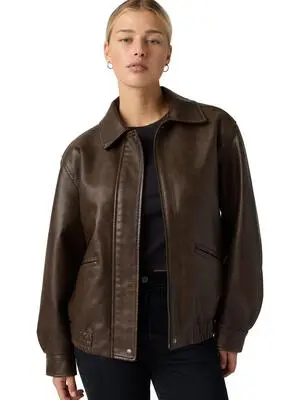 LEVI'S Faux Leather Relaxed Fit Bomber Jacket