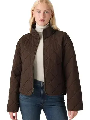 LEVI'S Diamond Quilted Cotton Jacket - Brown