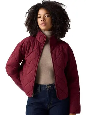 LEVI'S Diamond Quilted Cotton Jacket - Red