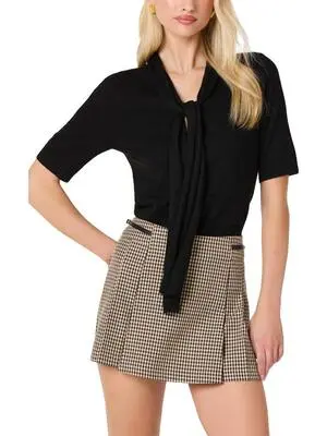 Astr The Label Agatha Tie Neck Sweater - Black