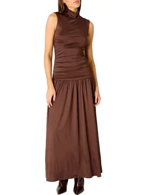 NIA Lark Ruched Maxi Dress