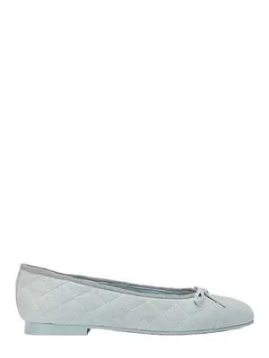 TONY BIANCO Tony Bianco Roxie Quilted Ballet Flats With Bow Detail Sky Suede