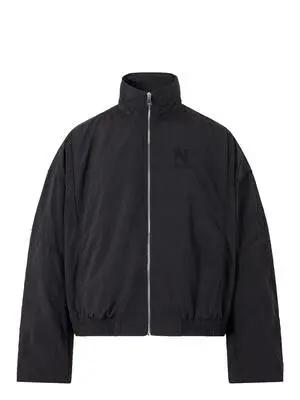 NAHMIAS Logo Embroidered Paneled Shell Jacket - Black