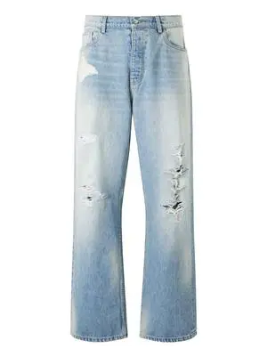 NAHMIAS Wide-leg Distressed Jeans - Blue