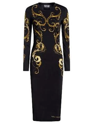 Versace Midi Dress Size Viscose, Elastane - Black