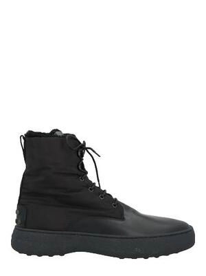 TOD'S Lace-up Leather And Nylon Ankle Boots - Black