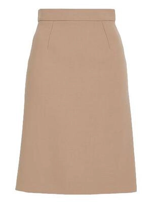 Dolce & Gabbana Midi Skirt Sand Size Virgin Wool - Beige