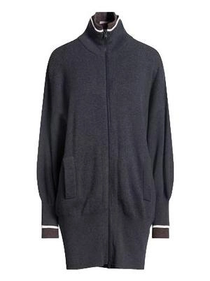 Brunello Cucinelli Virgin Wool, Cashmere, And Silk Cardigan - Grey