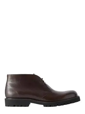 Mr P. Leather Desert Boots With Chunky Soles - Brown
