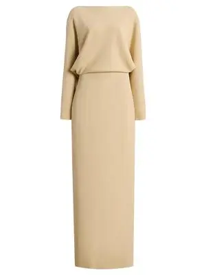 HOUSE OF DAGMAR Billow Wool-blend Maxi Dress - Neutral