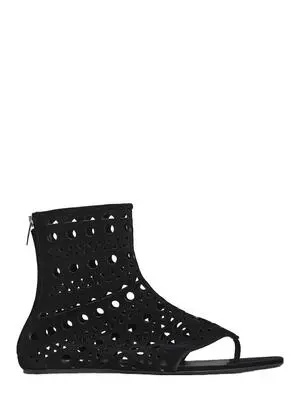 Alaïa High-top Flat Sandals With Signature Perforations - Black