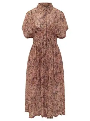 BA&SH Adena Printed Midi Dress