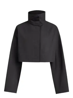 Alaïa High-neck Cropped Jacket - Black/black