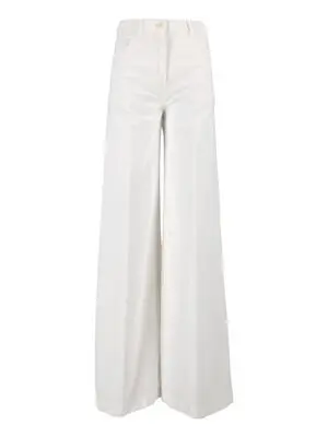Aspesi Wide-leg High-waisted Trousers - White