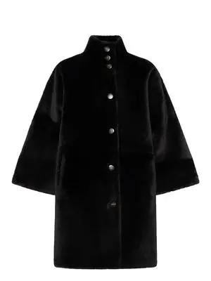 YVES SALOMON Oversized Shearling Coat - Brown
