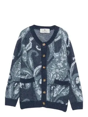 Etro Paisley-print Cardigan - Blue