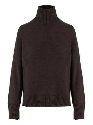 ALLUDE Cashmere Turtleneck Knitted Sweater - Black
