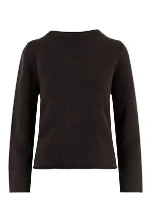 ALLUDE Ribbed Cashmere Sweater - Black